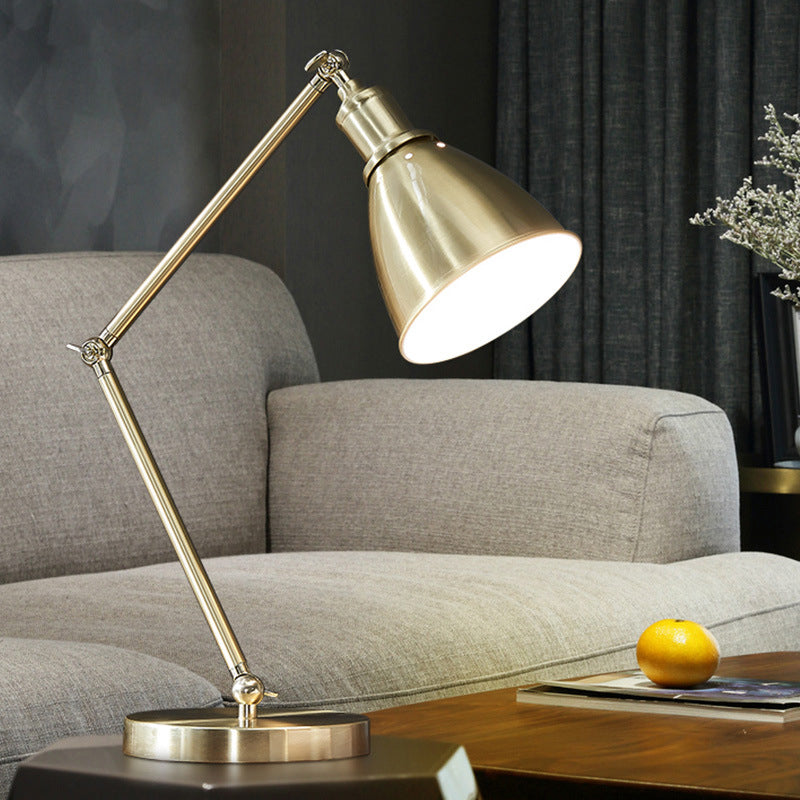 Modern Metal Conical Table Lamp with Swing Arm in Gold - Perfect ...
